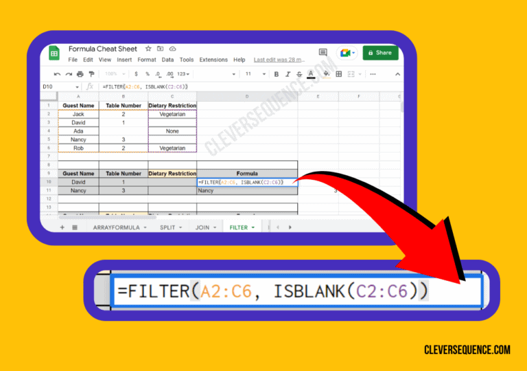 The Ultimate Google Sheets Formulas Cheat Sheet | 2025